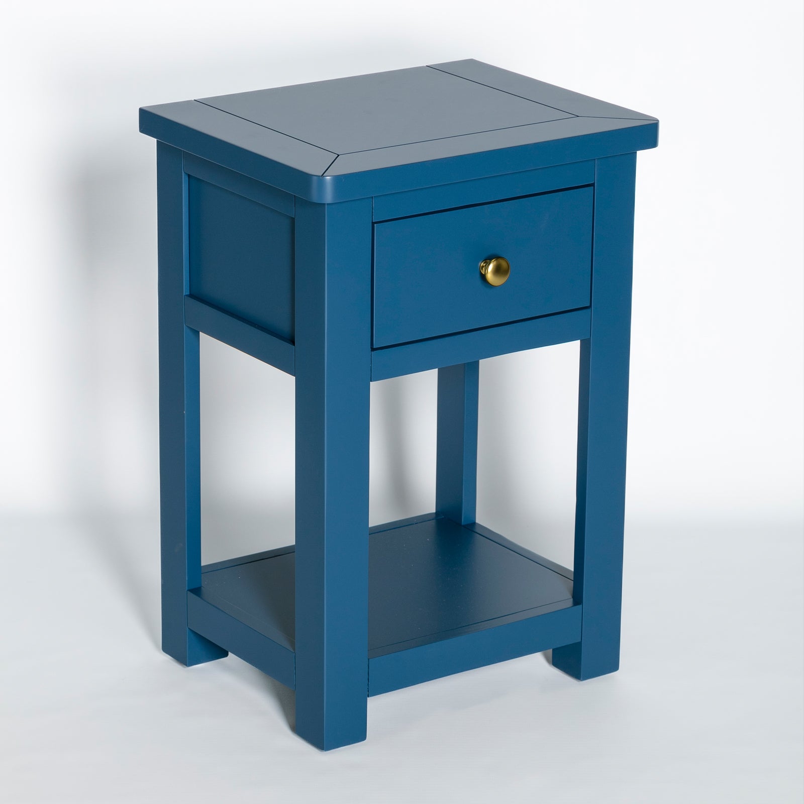 Manor Blue 1 Drawer Bedside Table | Nightstand | Fully Assembled
