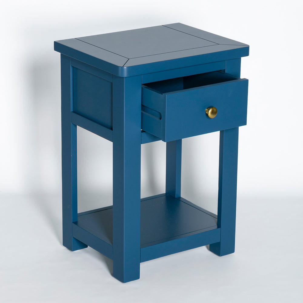 Manor Blue 1 Drawer Bedside Table | Nightstand | Fully Assembled