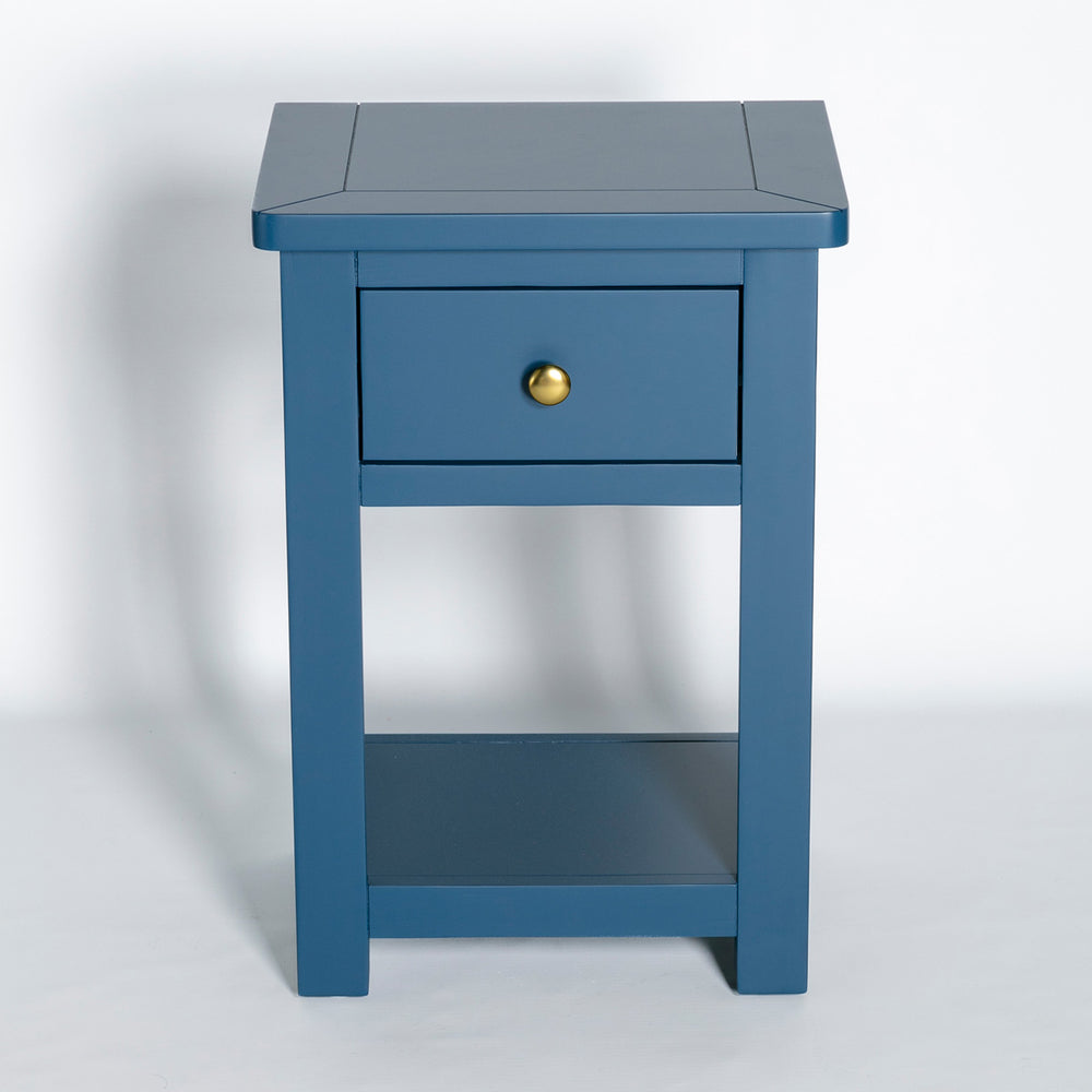 Manor Blue 1 Drawer Bedside Table | Nightstand | Fully Assembled