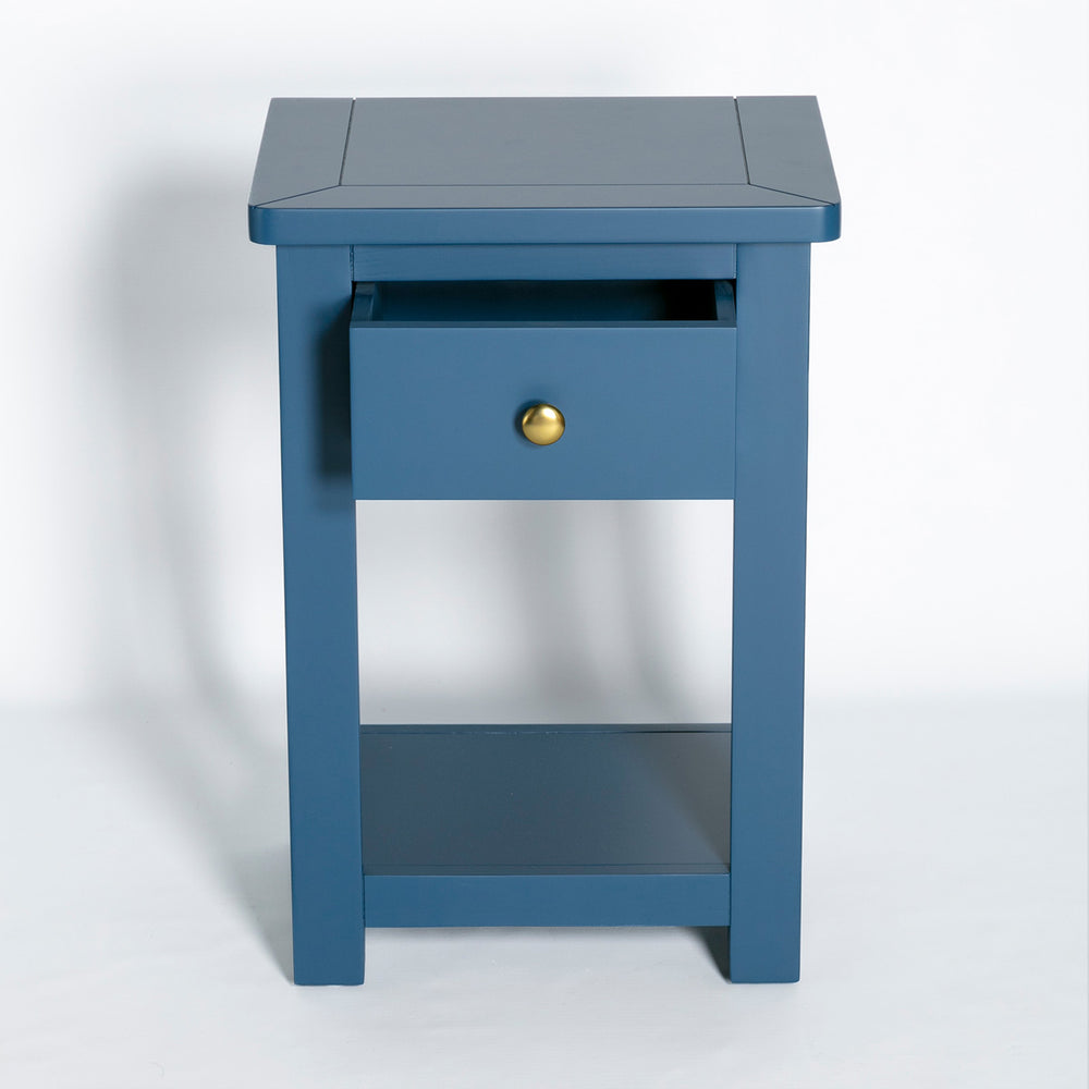 Manor Blue 1 Drawer Bedside Table | Nightstand | Fully Assembled