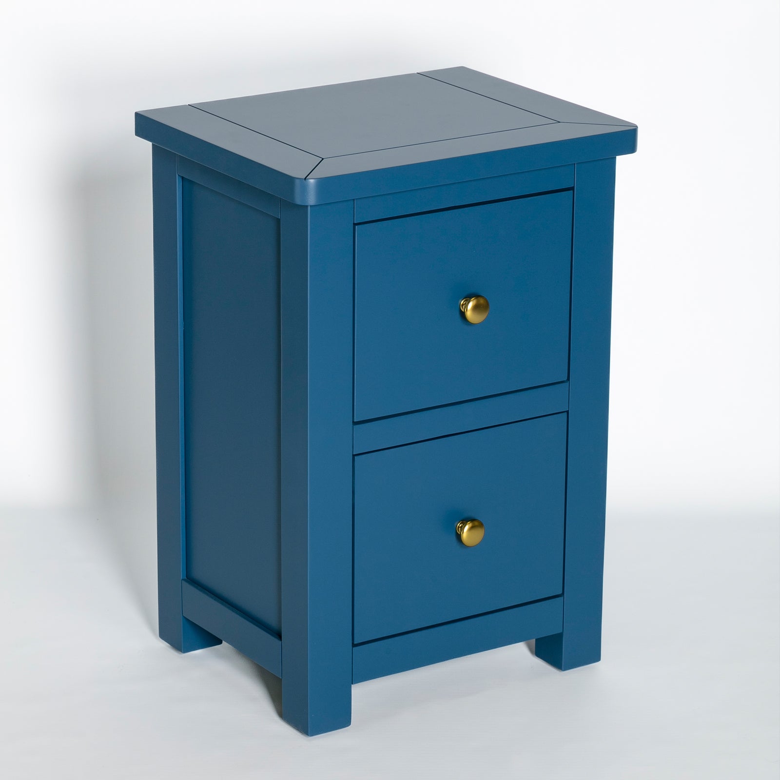 Manor Blue 2 Drawer Bedside Table | Nightstand | Fully Assembled