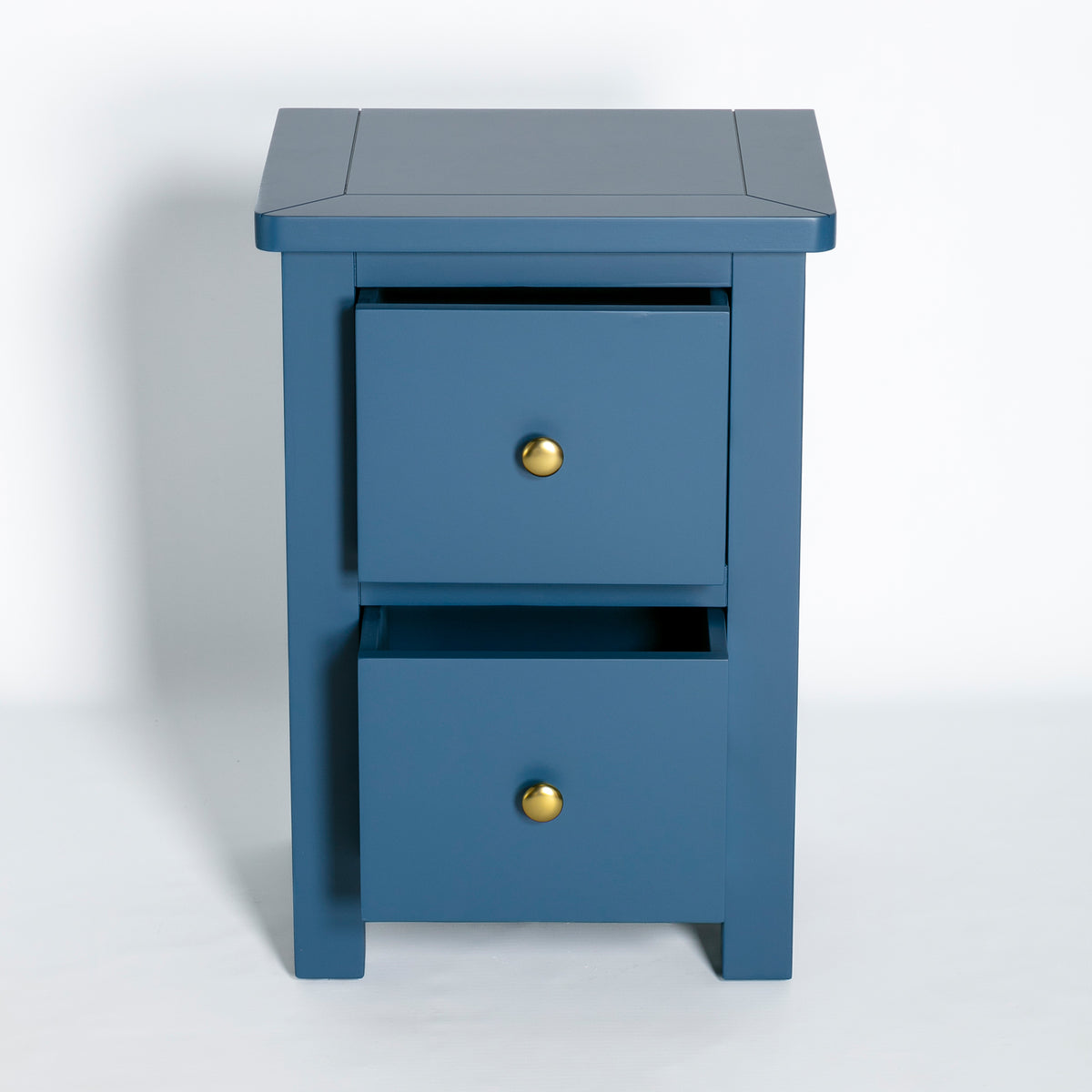 Manor Blue 2 Drawer Bedside Table | Nightstand | Fully Assembled