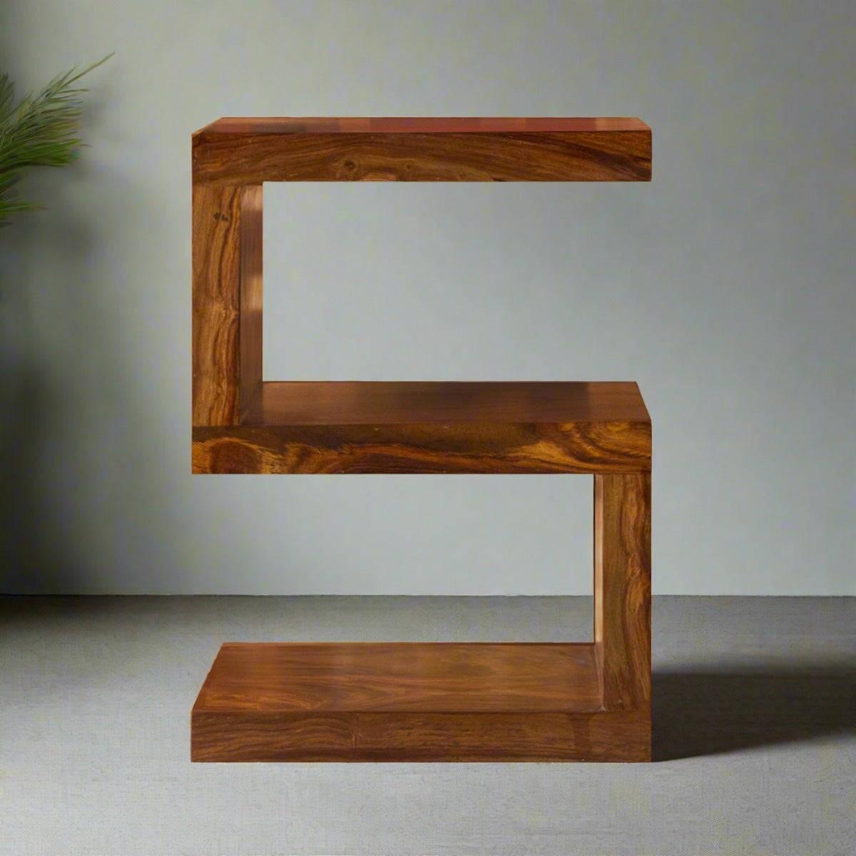 Solid Sheesham Wood S Lamp Table / Quirky Side Table / Modern Table