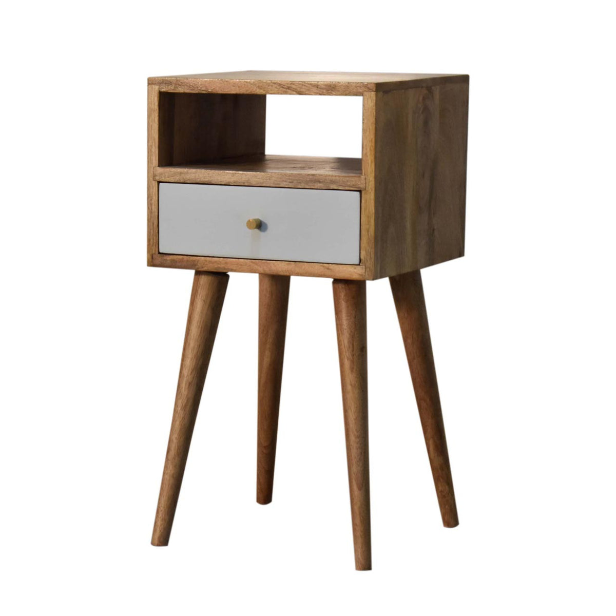 Mini Sky Blue Hand Painted Bedside / Mango Wood