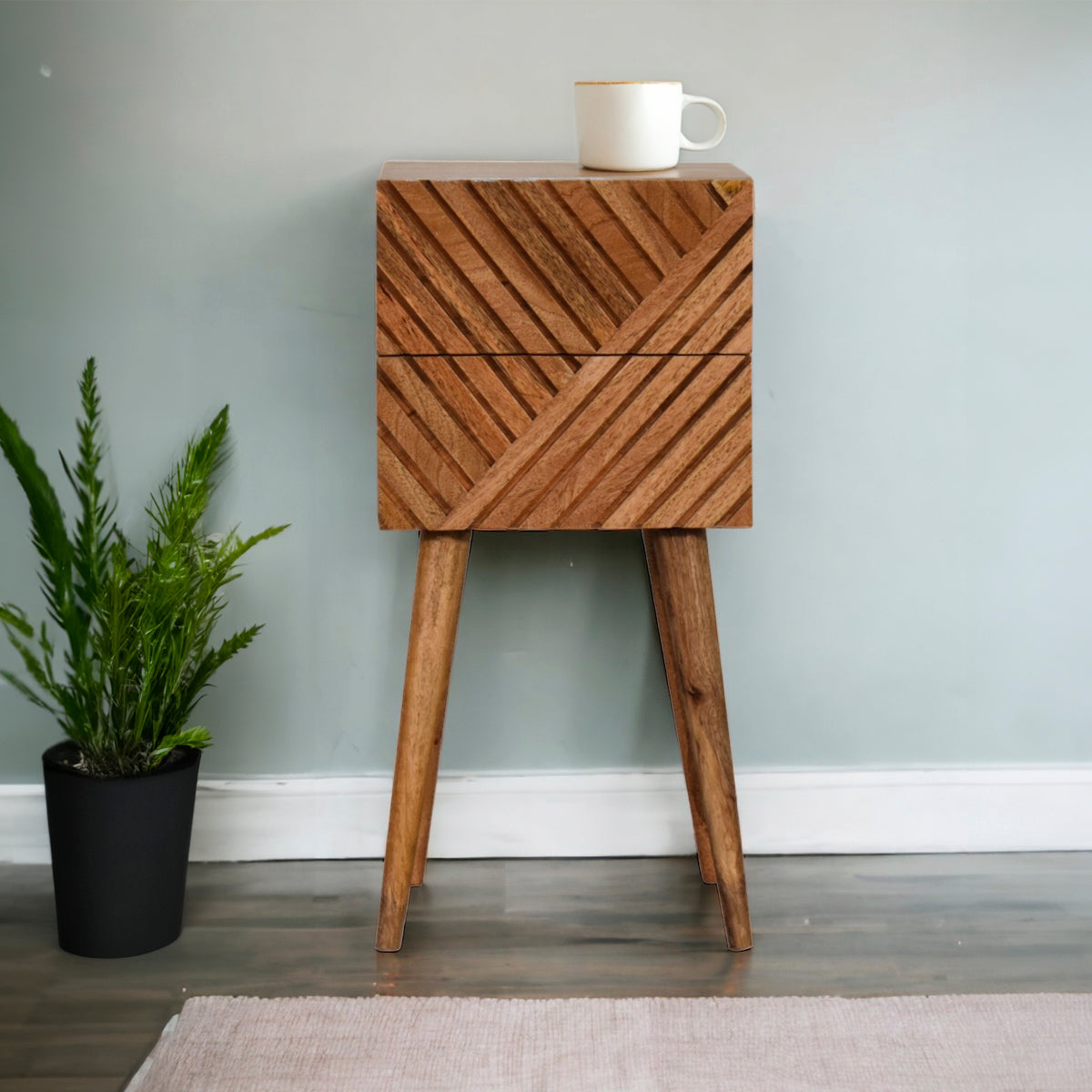 Mini Lillie Bedside - Carved Drawers