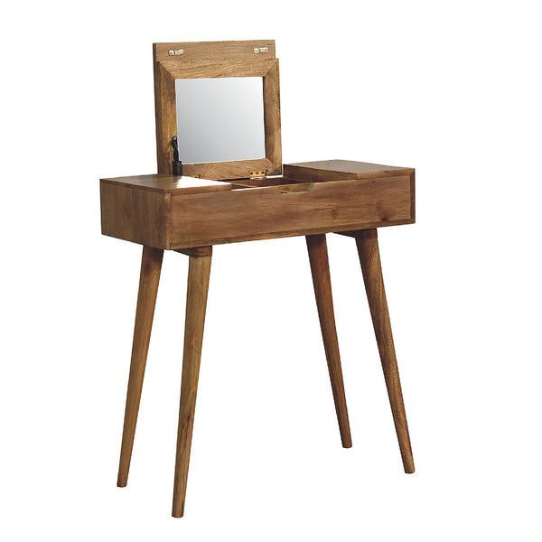 Mini Oak-ish Dressing Table with Mirror / Mango Wood