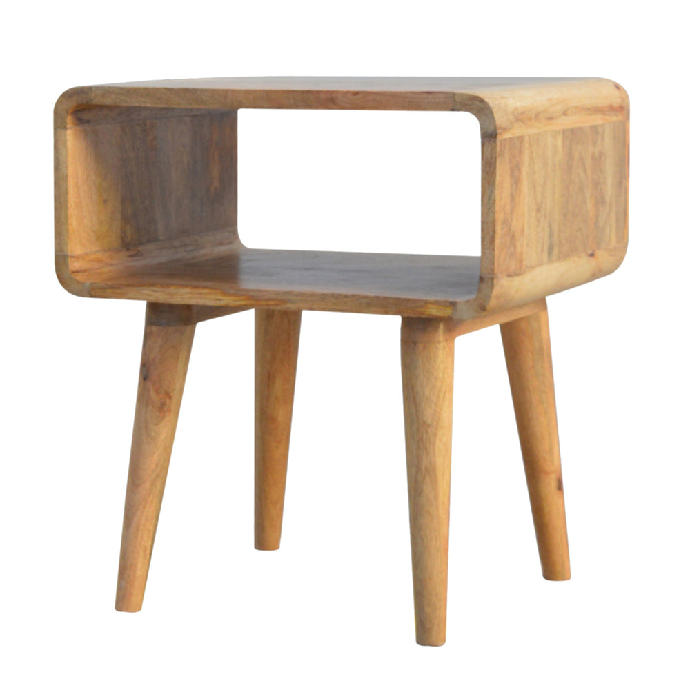 Curved Open Shelf Bedside Table