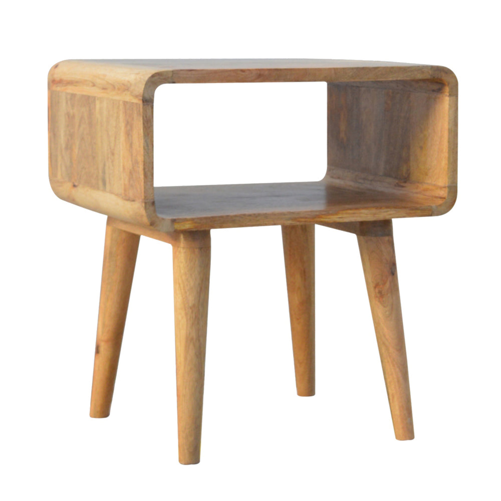 Curved Open Shelf Bedside Table