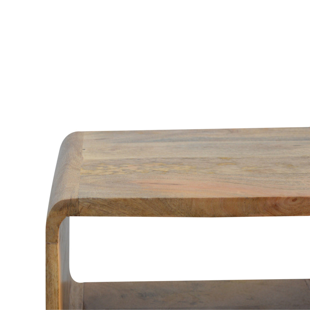 Curved Open Shelf Bedside Table