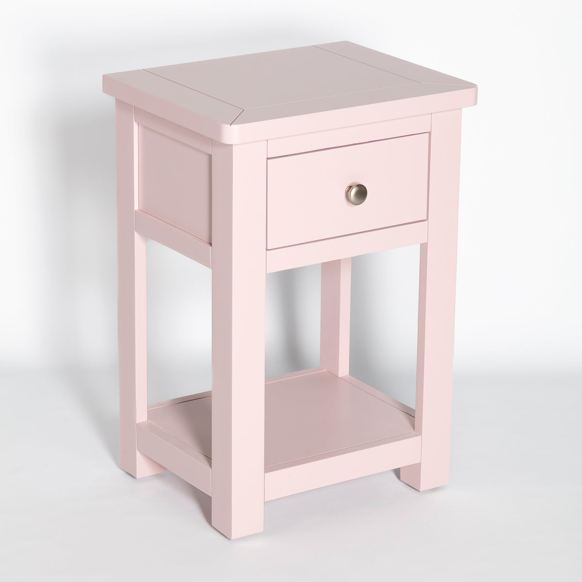 Manor Pink 1 Drawer Bedside Table | Nightstand | Fully Assembled