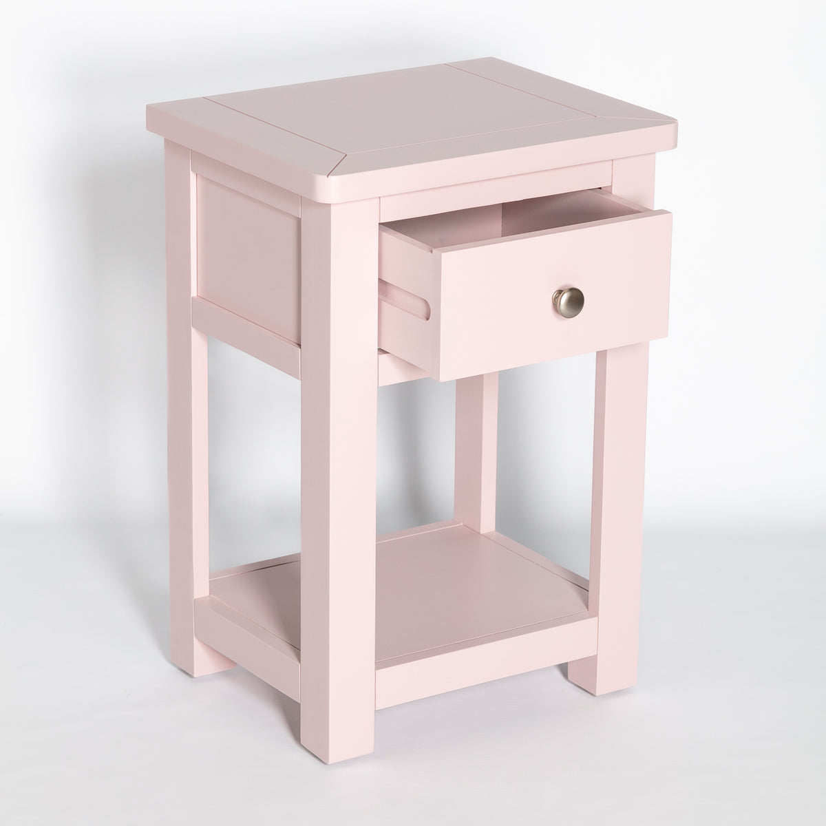 Manor Pink 1 Drawer Bedside Table | Nightstand | Fully Assembled