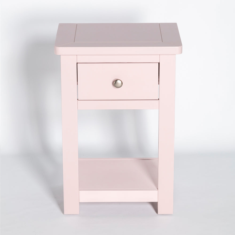 Manor Pink 1 Drawer Bedside Table | Nightstand | Fully Assembled