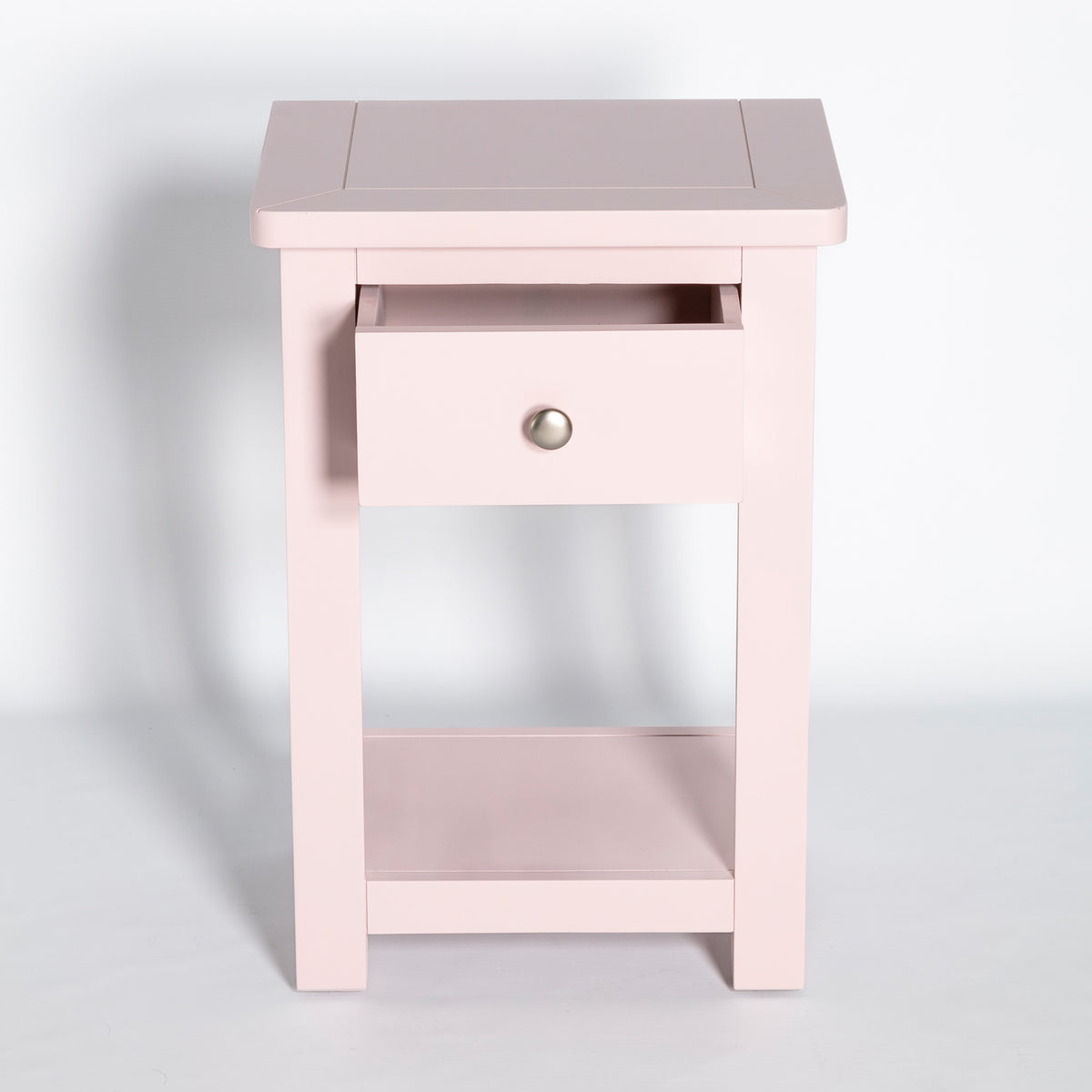 Manor Pink 1 Drawer Bedside Table | Nightstand | Fully Assembled