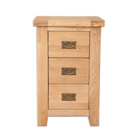 Cornish Rustic Oak 3 Drawer Bedside Table | Nightstand | Fully Assembled