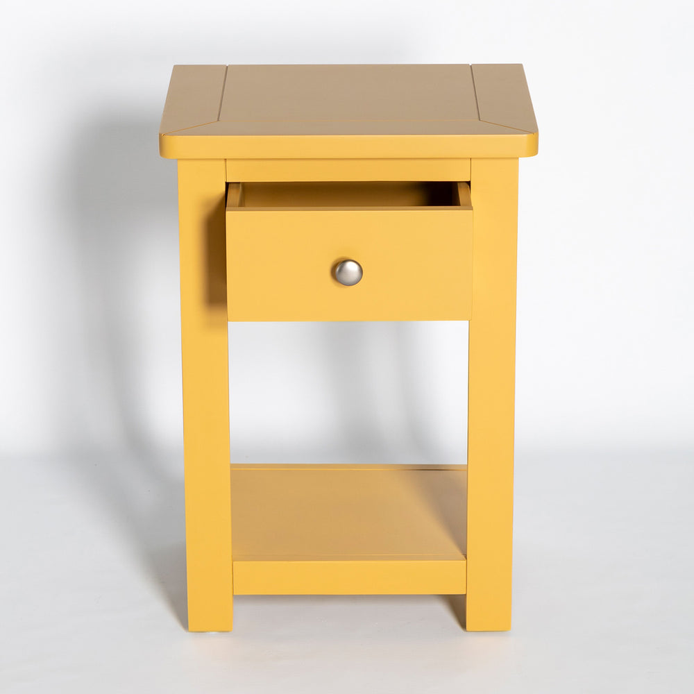 Manor Yellow 1 Drawer Bedside Table | Nightstand | Fully Assembled