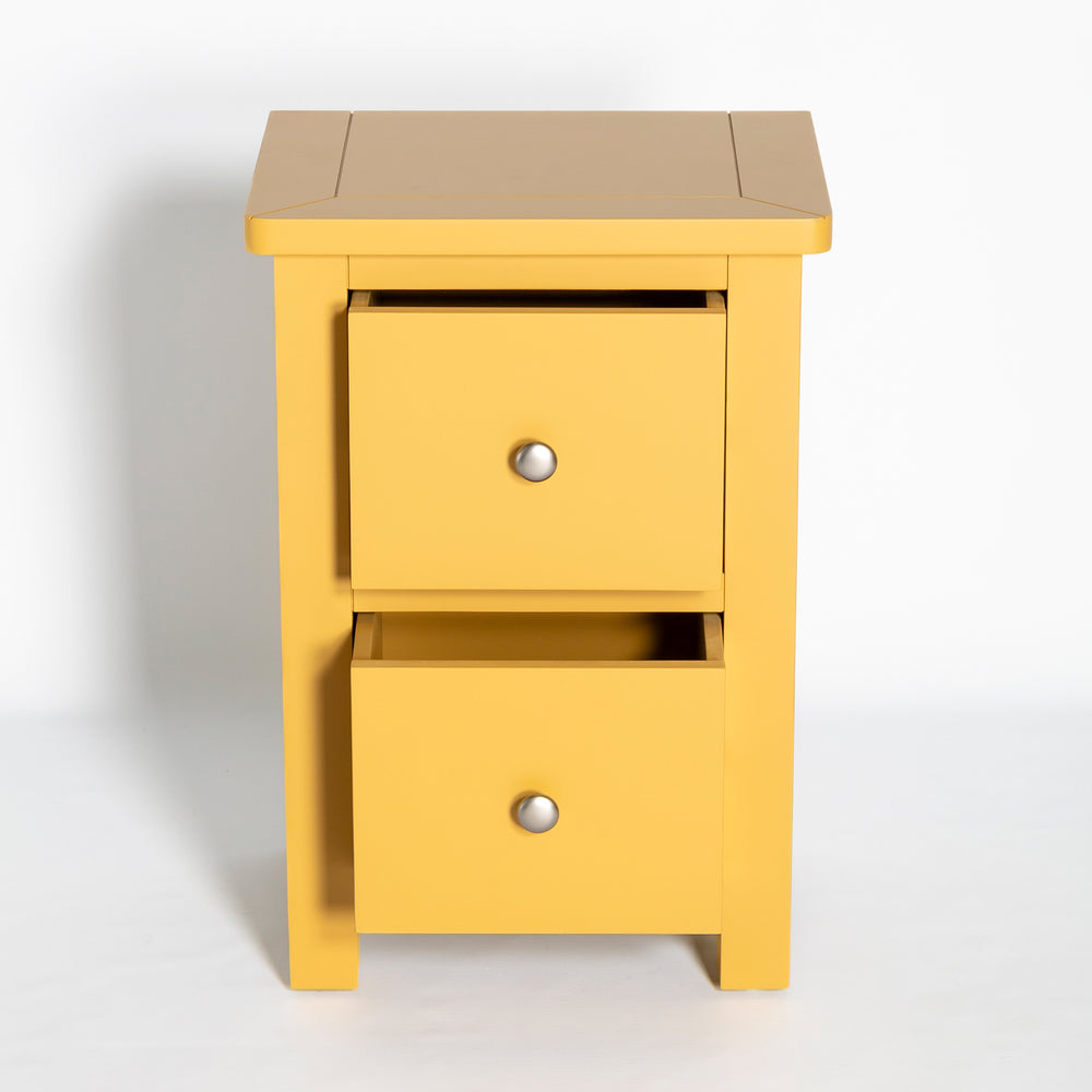 Manor Yellow 2 Drawer Bedside Table | Nightstand | Fully Assembled